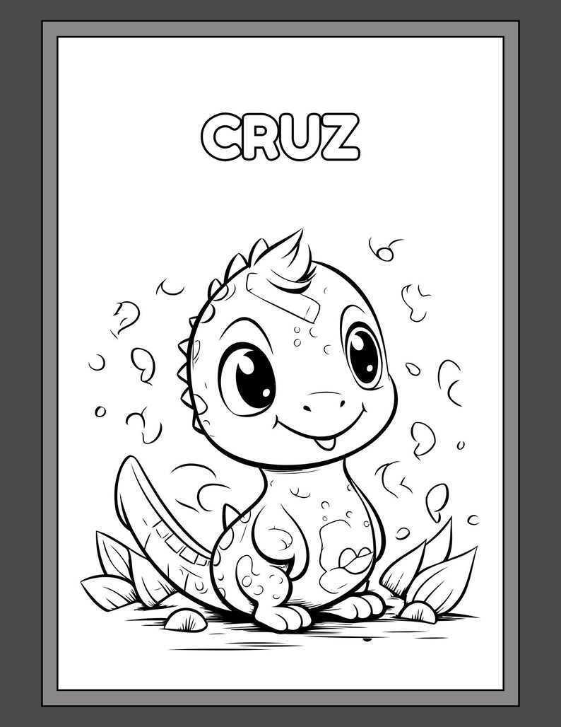 Customizable Dinosaur Name Coloring Book - Etsy