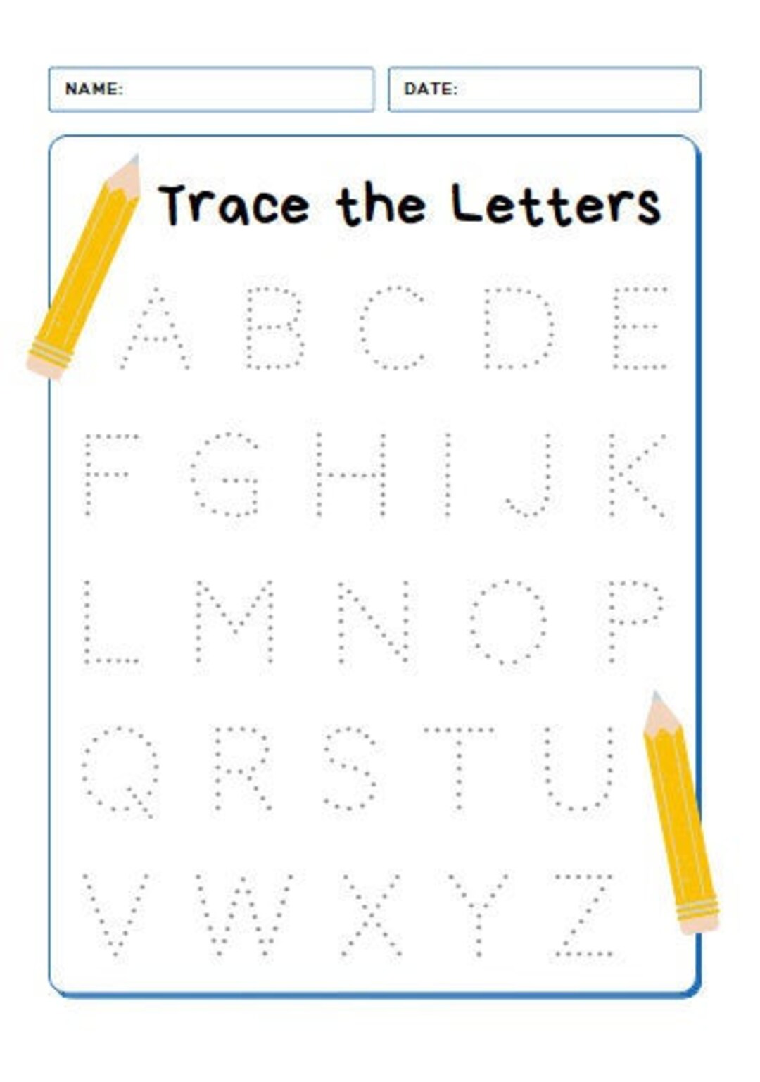Capital Letter Handwriting Worksheets/ ABC Letter Tracing - Etsy
