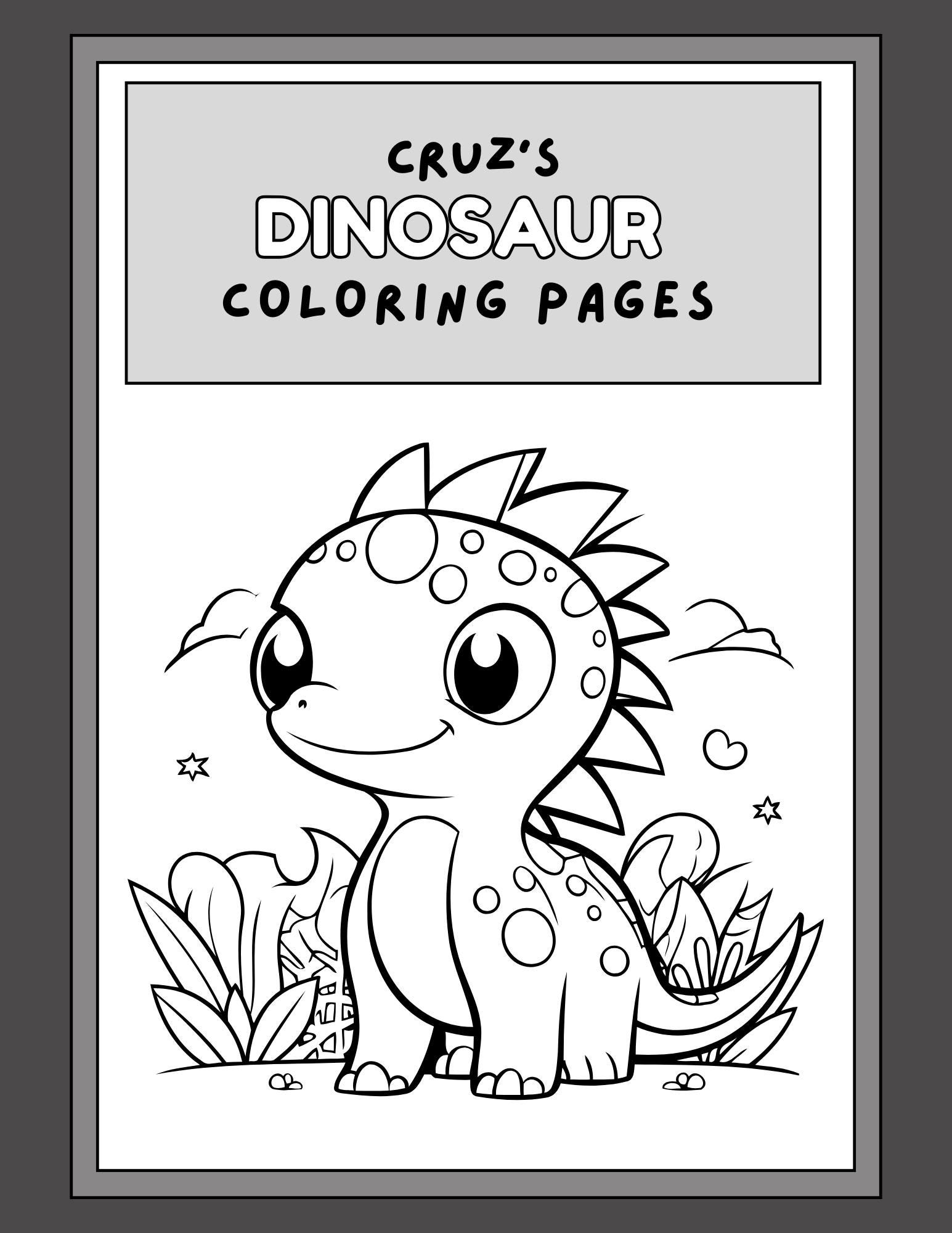 Customizable Dinosaur Name Coloring Book - Etsy
