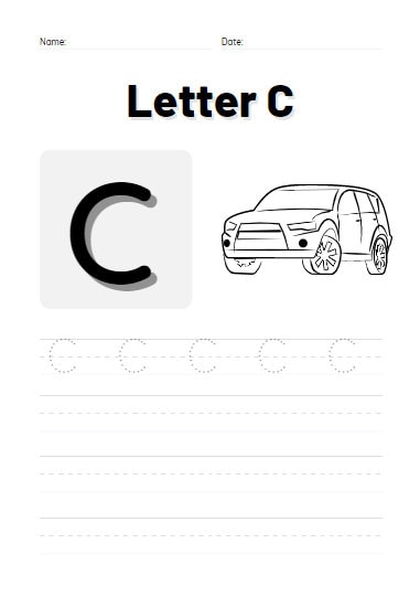 Capital Letter Handwriting Worksheets/ ABC Letter Tracing - Etsy