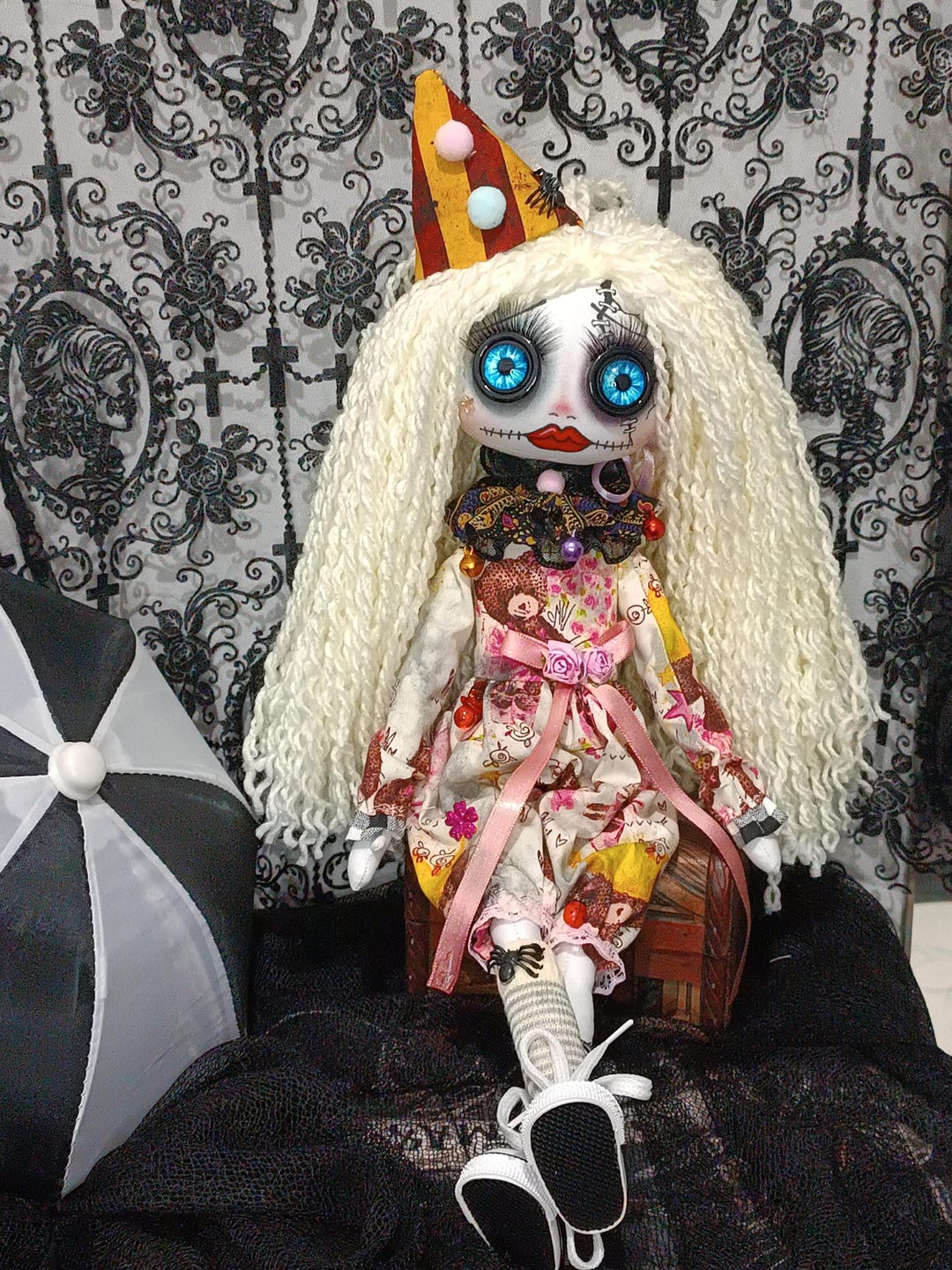 CLOWN DOLL MOLLY - Creepy and Cute Doll, Rag Doll,handmade Decor Doll ...