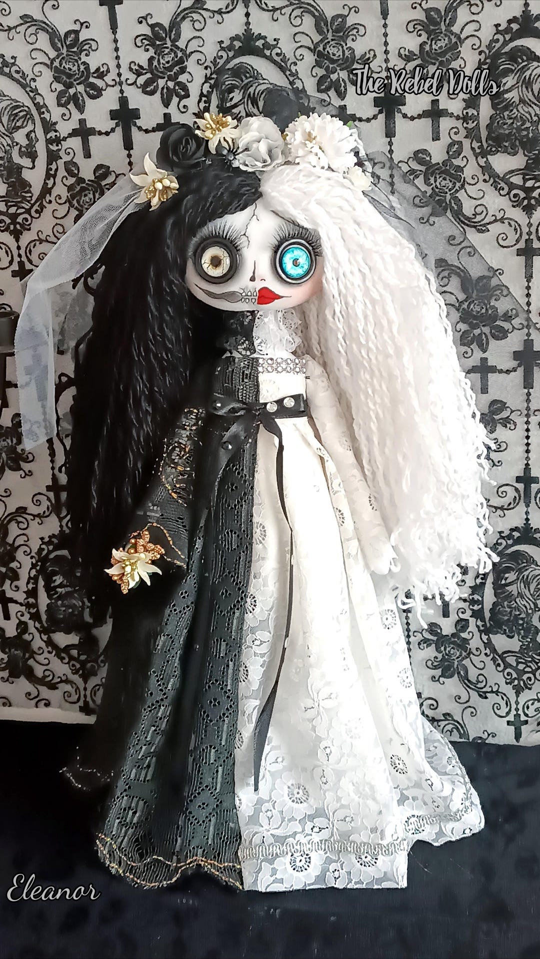 Handmade Gothic Doll 45 Cm | Creepy Dark Doll | OOAK Art Doll | Gothic ...