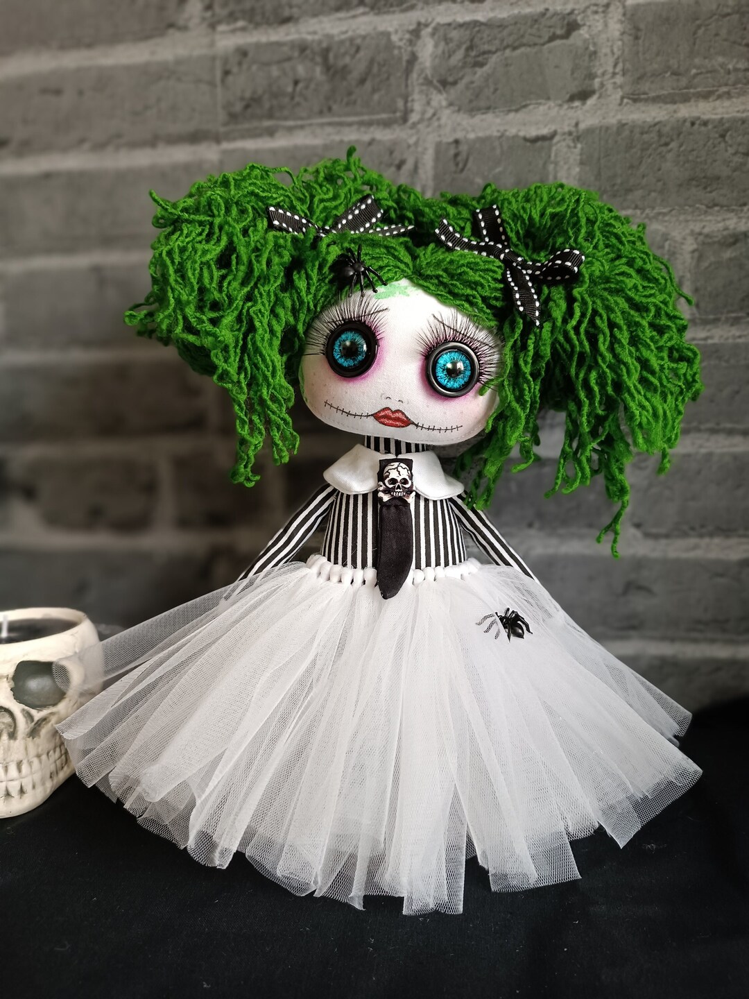 Baby Girl,inspired by Movie Beetlejuice.creepy Art Doll With Button ...