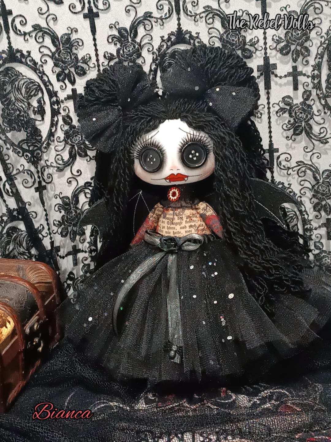 Vampire Doll ,rag Handmade Textile Doll, Gothic Doll, Dark Doll, OOAK ...