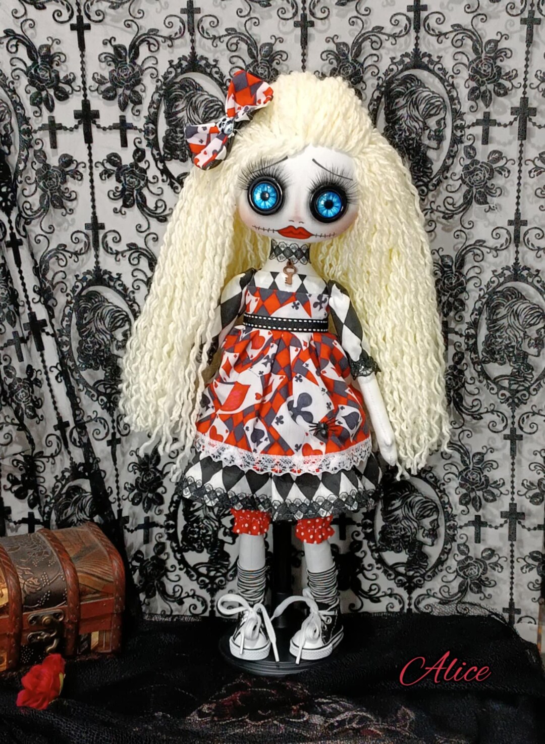 ART DOLL ALICE Haunted Doll,rag Doll , Fantasy Doll, Handmade Textile ...
