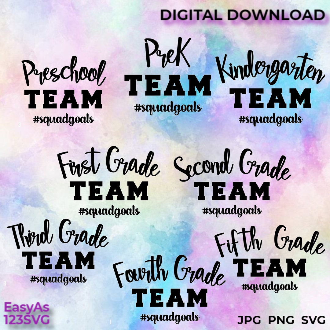 EIGHT DESIGN BUNDLE Teaching Team Squad Goals Digital Download Jpg Png ...