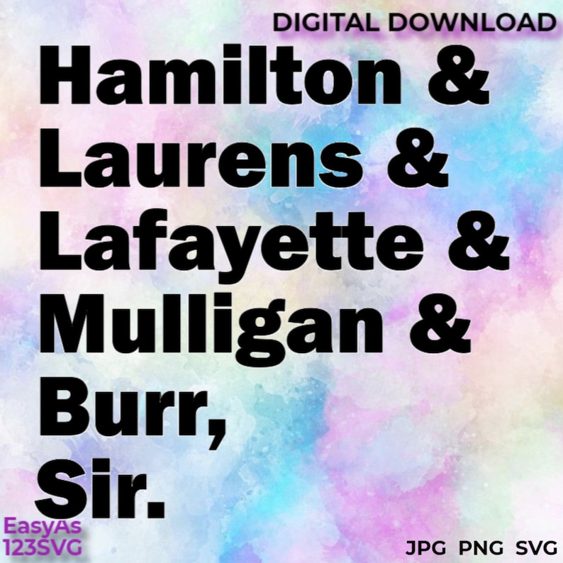 Hamilton Squad Digital Download JPG PNG SVG - Etsy