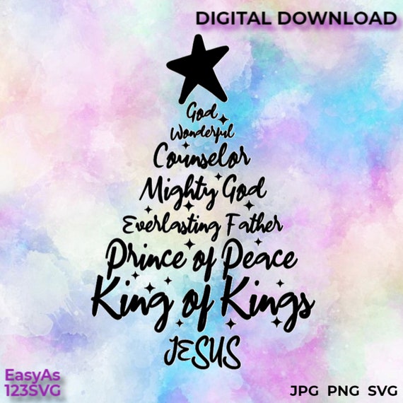 Names of Jesus Christmas Tree Three File Digital Download - Etsy