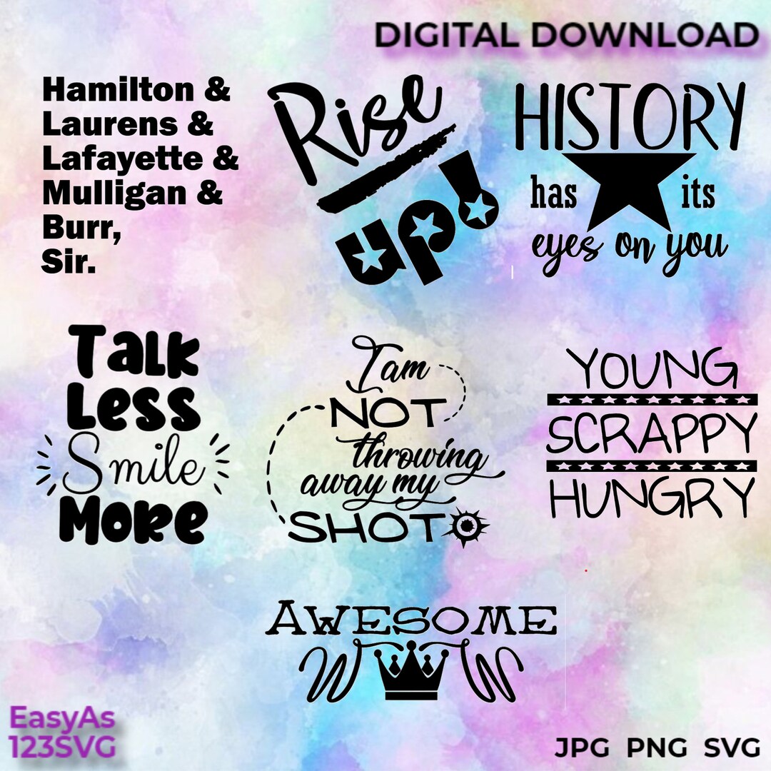HAMILTON BUNDLE Eight Image Digital Download - Jpg Png Svg - Etsy