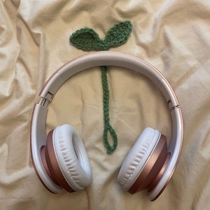 Cute Green Crochet Sprout Tie for Headphones/ Headband Accessory - Etsy UK