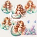 Watercolor Mermaid Clipart Bundle, Mermaid Clip Art Set, Cute Mermaids ...