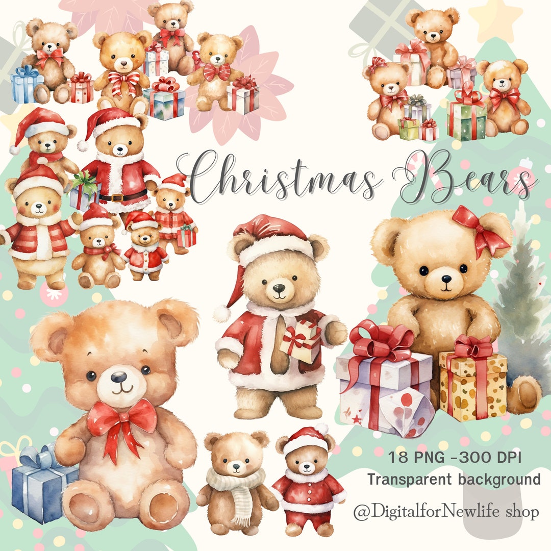 Cute Christmas Bears,christmas PNG Clipart,cute Christmas PNG ...