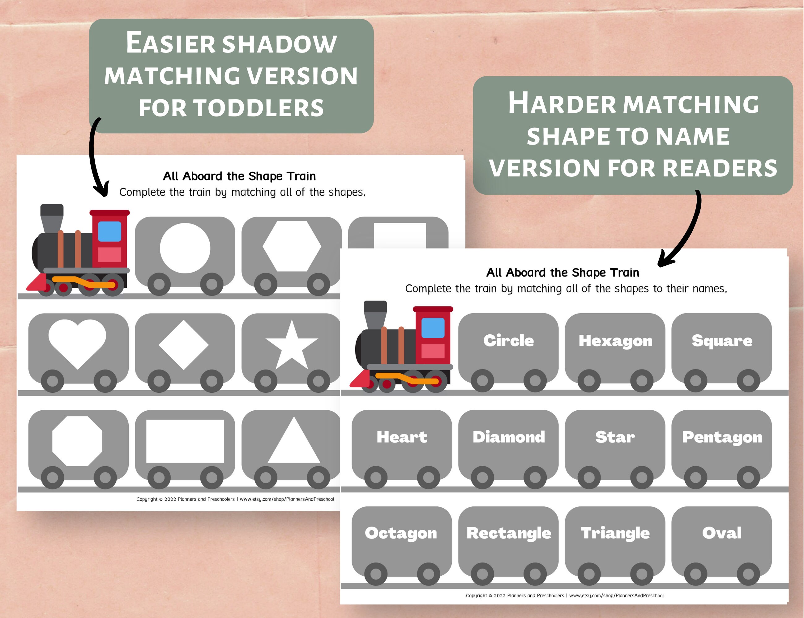 Shape Matching Train Busy Binder Pages | Preschool Shapes | First Busy ...
