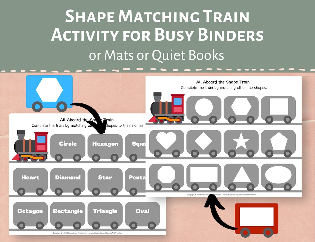 Shape Matching Train Busy Binder Pages | Preschool Shapes | First Busy ...