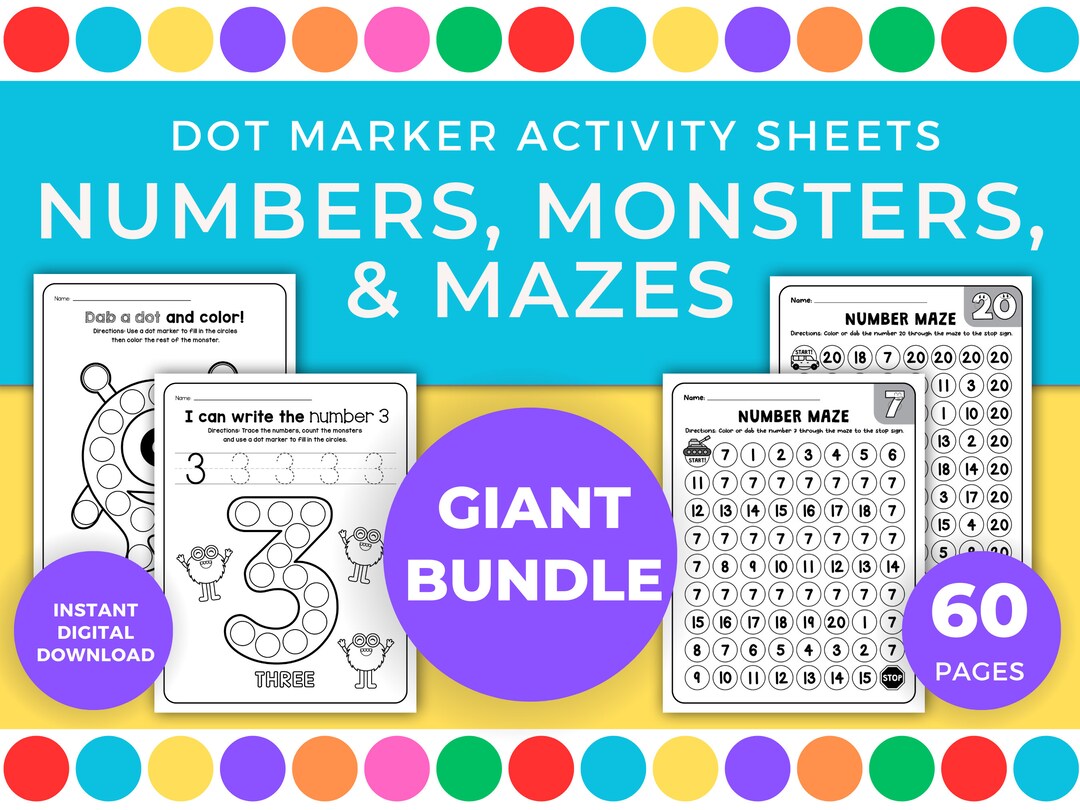 Dot Marker Number Activity Bundle | Number Worksheets, Dot Marker ...
