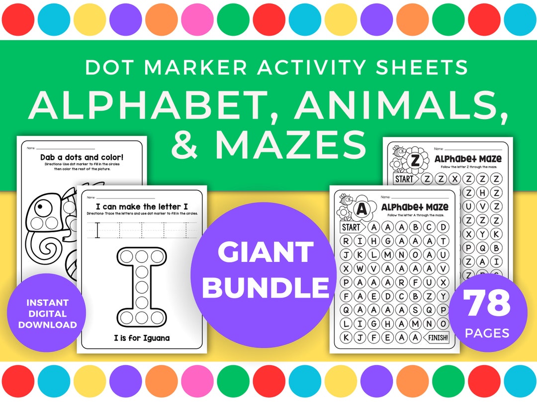 Dot Marker Alphabet Activity Bundle | 78 Dot Marker Letter Worksheets ...