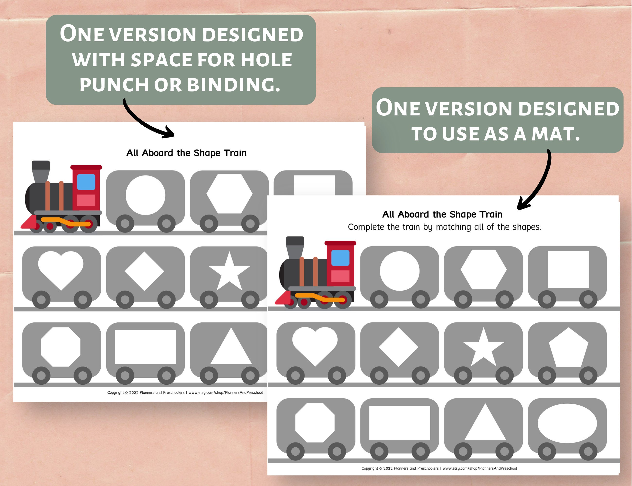 Shape Matching Train Busy Binder Pages | Preschool Shapes | First Busy ...