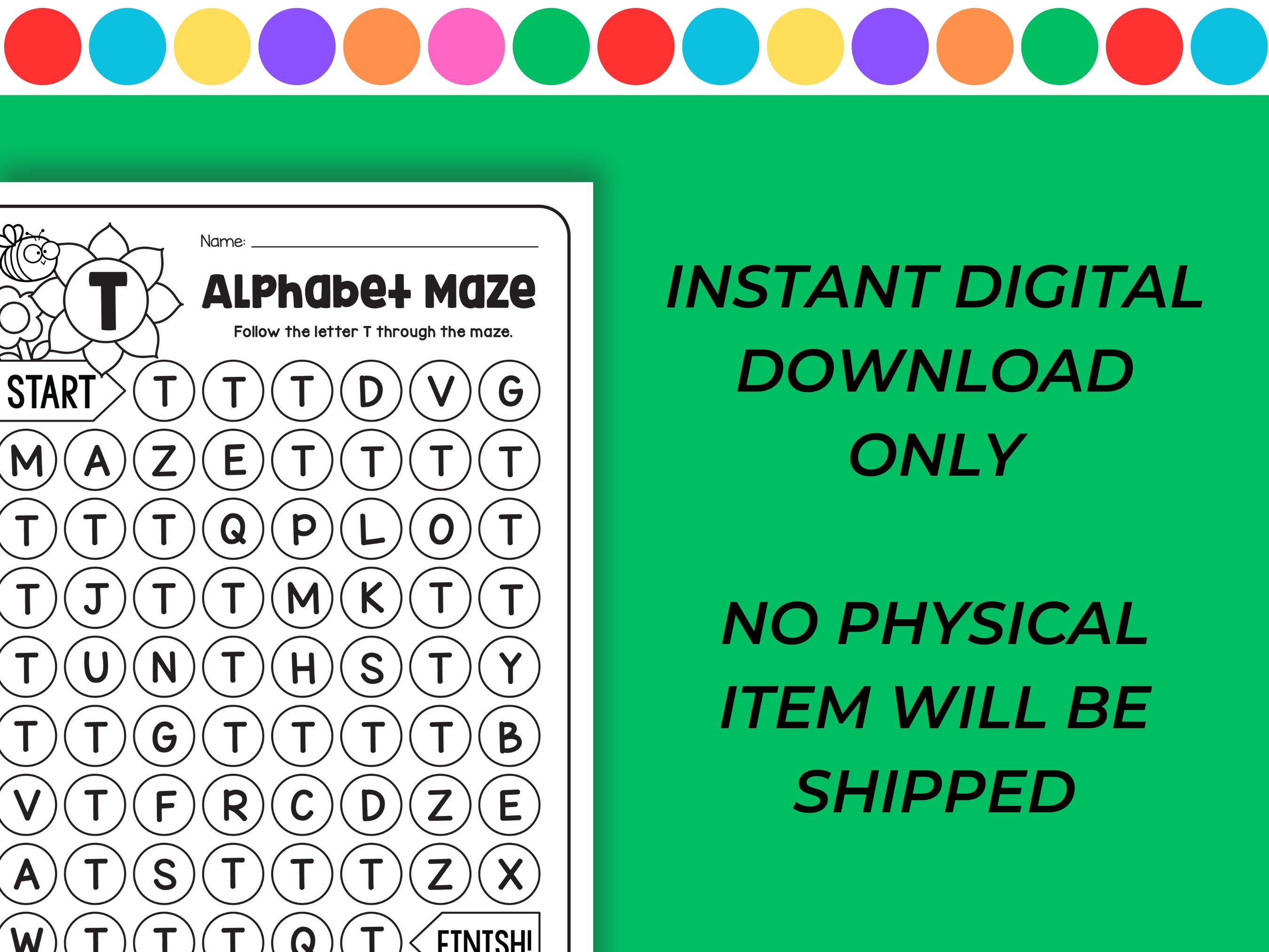 Find the Letter Dot Marker Alphabet Maze Activity Sheets for Toddlers ...