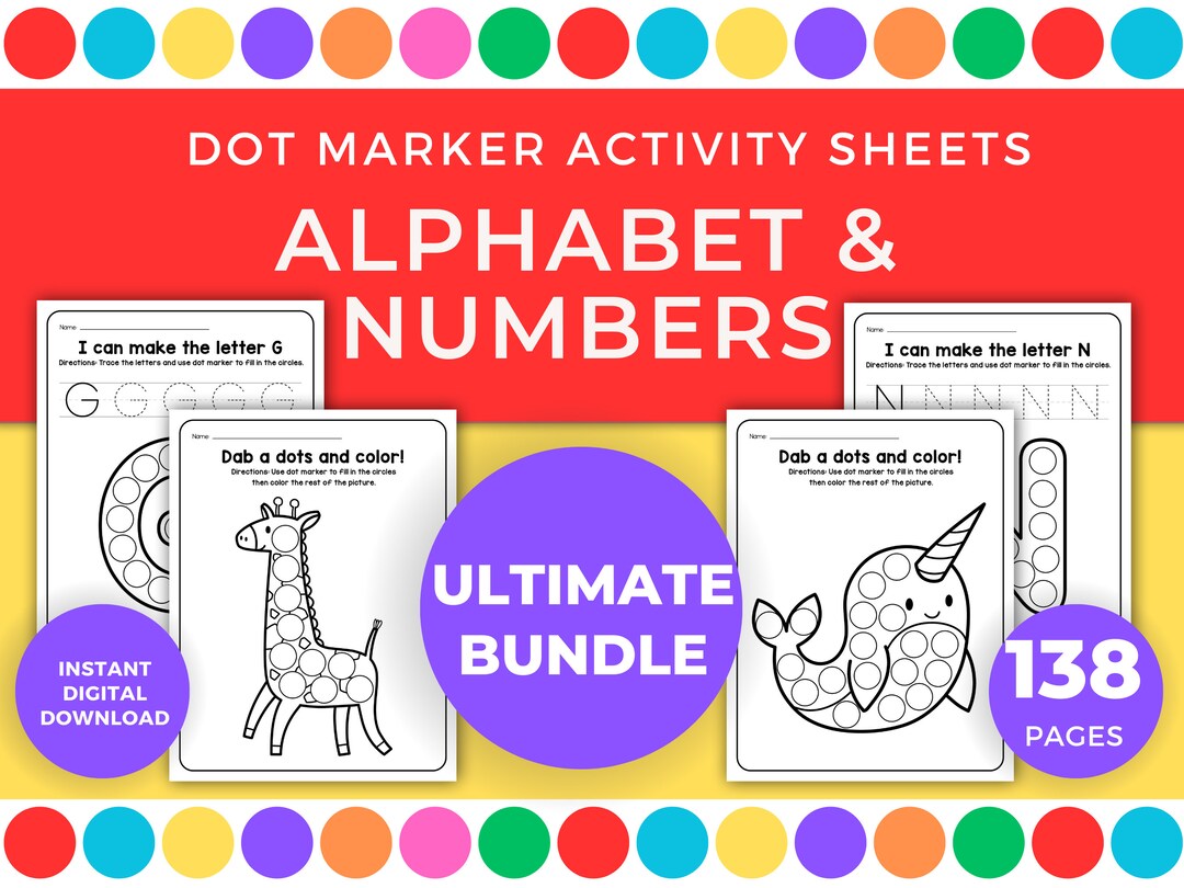 Ultimate Dot Marker Alphabet & Number Activity Bundle | 138 Pages of ...