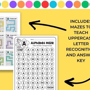 Find the Letter Dot Marker Alphabet Maze Activity Sheets for Toddlers ...