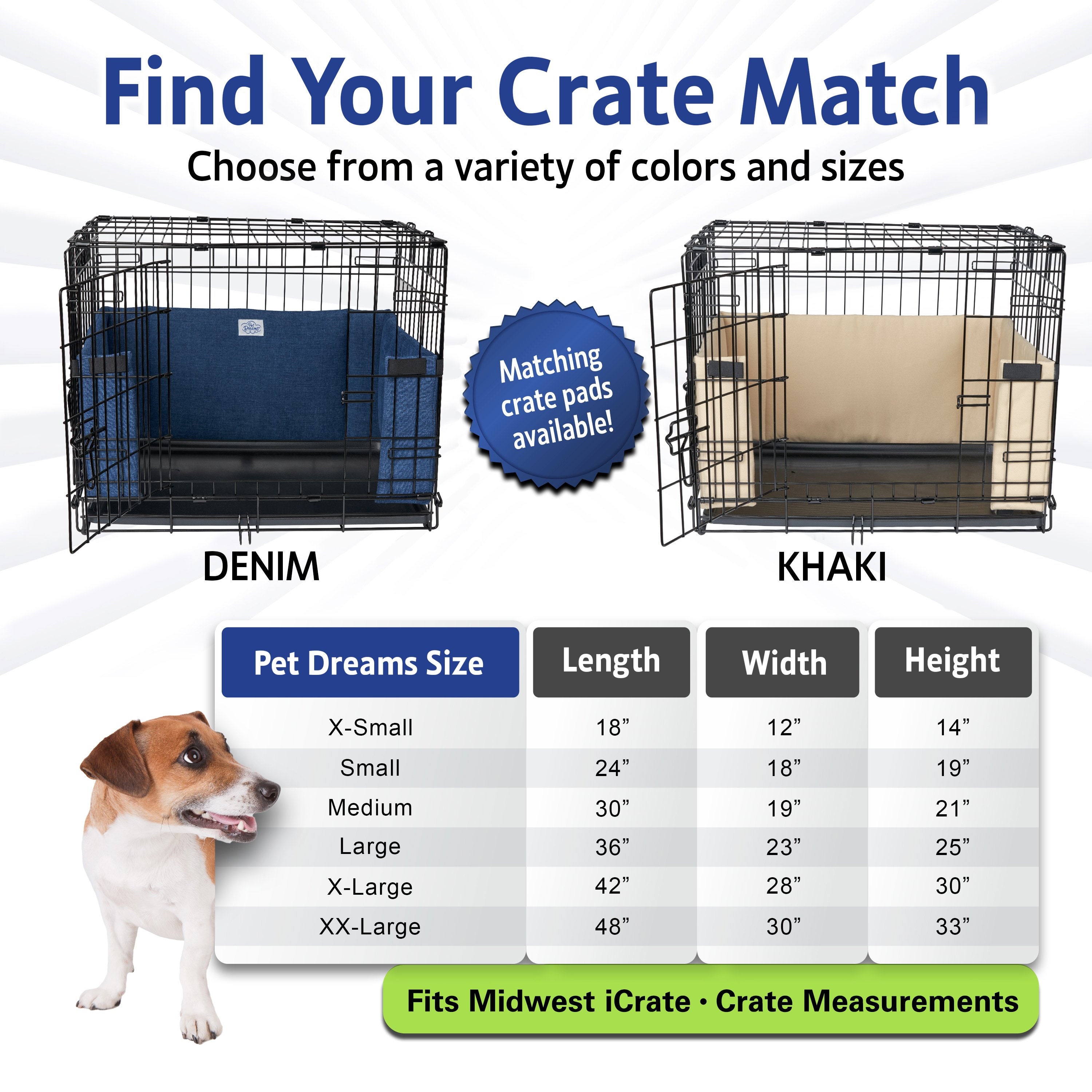 Pet Dreams Dog Crate Bumper Wire Dog Crate Accessories, Dog Crate ...