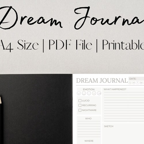 Printable Dream Journal PDF Digital Download Dream Tracker - Etsy