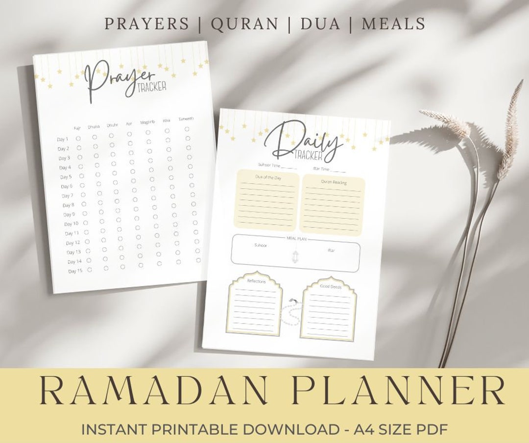 Ramadan Planner A4 PDF Digital Download Ramadan Daily Tracker Prayers ...