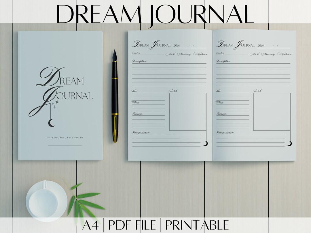 Printable Dream Journal | PDF Digital Download | Dream Tracker A4 - Etsy