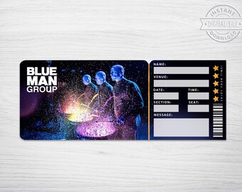 Editable Blue Man Group Ticket - Etsy