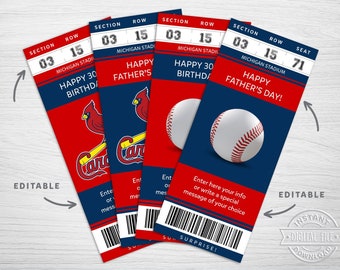 Fake Baseball Ticket Cardinals - Etsy