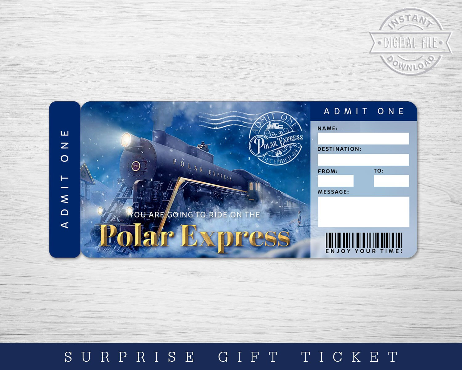 Printable POLAR EXPRESS Surprise Reveal Ticket North Pole - Etsy Australia