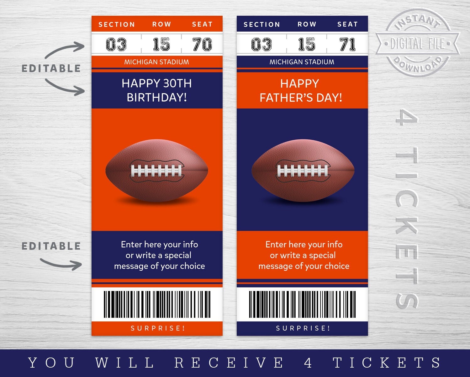 Nfl Football Ticket Template