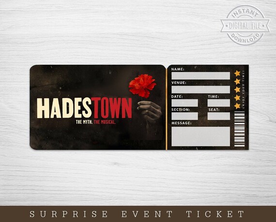 Printable Hadestown Broadway Surprise Ticket Hadestown the - Etsy