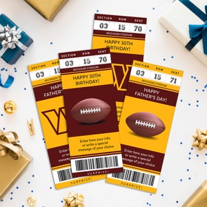 Digital Washington Commanders Surprise Ticket Gift Commanders - Etsy