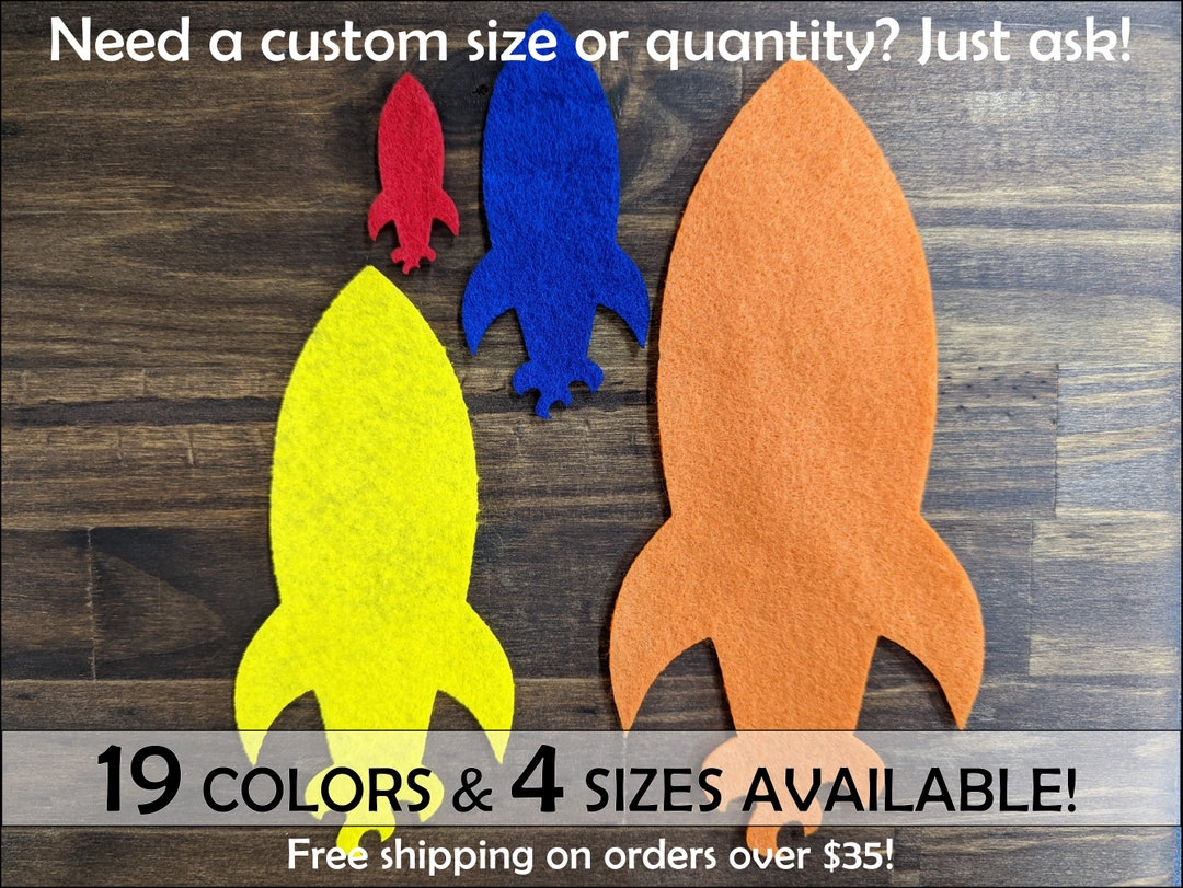 Rocket Spaceship Laser Cut Felt Shape 1 2 3 4 Inch Felt Cutout for ...