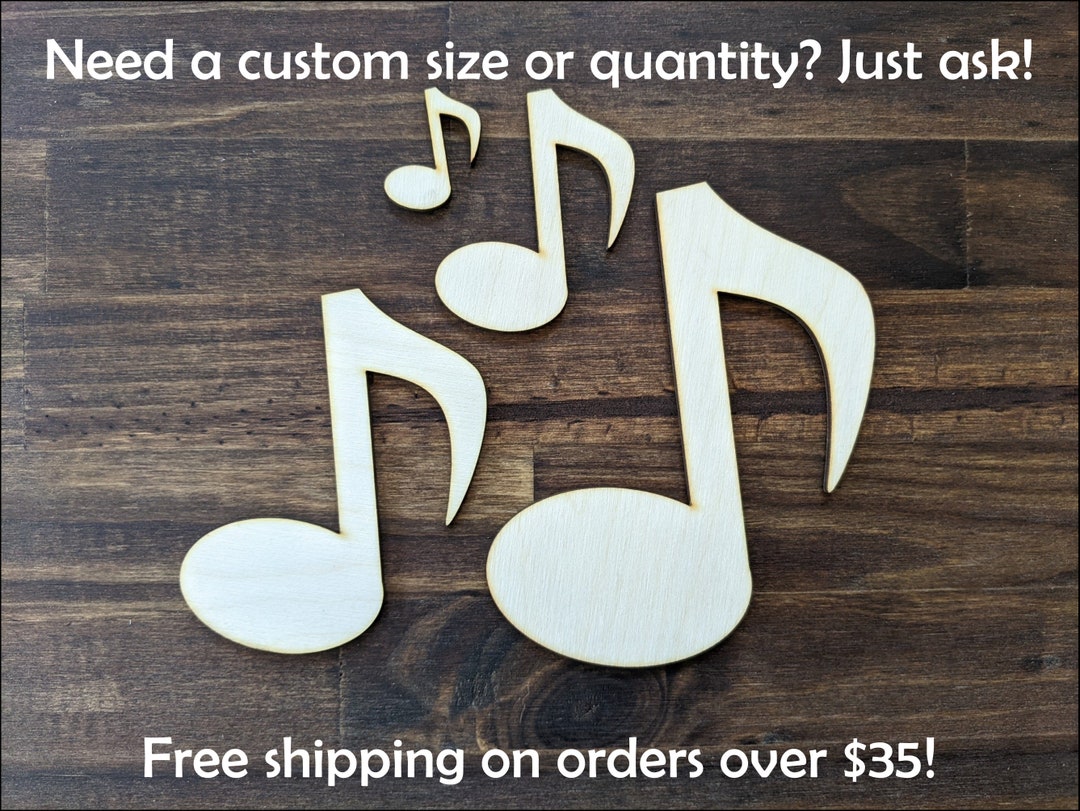 Sixteenth Music Note Laser Cut Wood Shape 1 2 3 4 Inch - Etsy