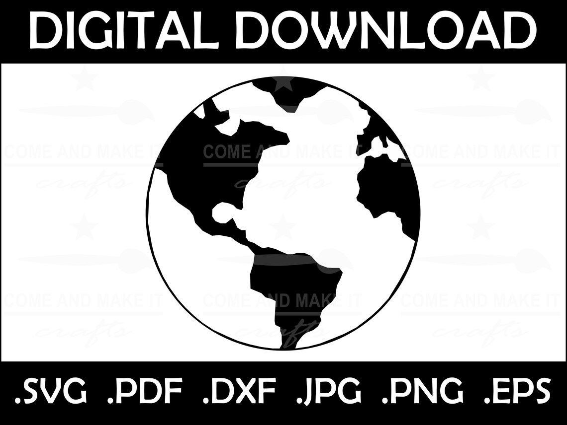 Earth Planet Globe Space Instant Digital Download Svg - Etsy