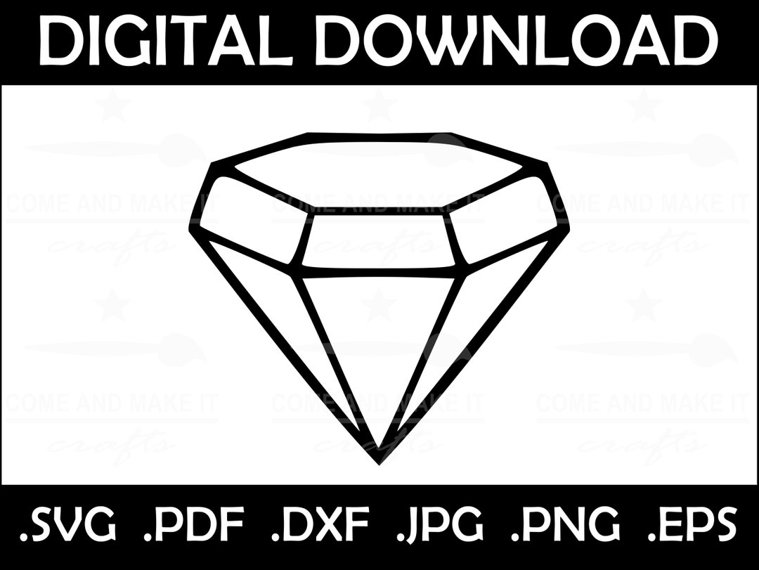 Diamond Gem Jewel Princess Bling Instant Digital Download Svg Pdf Jpg ...