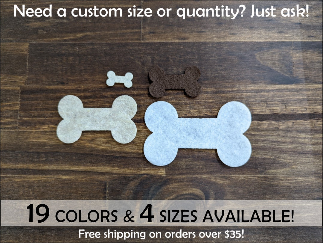 Dog Bone Laser Cut Felt Shape 1 2 3 4 Inch Felt Cutout for Crafts Packs ...