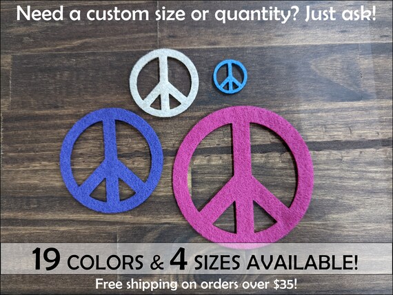 Peace Sign Laser Cut Felt Shape 1 2 3 4 Inch Felt Cutout - Etsy