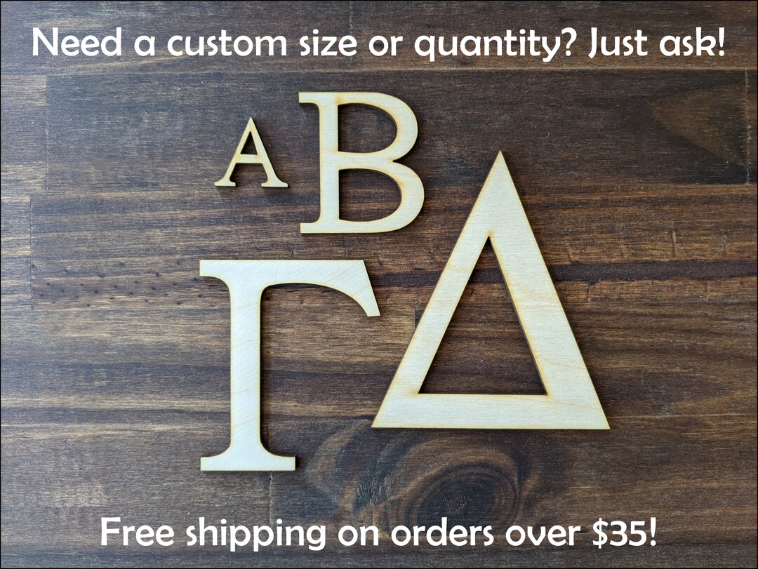 Greek Fraternity Sorority Alphabet Letters Laser Cut Wood Shape 1 2 3 4 ...