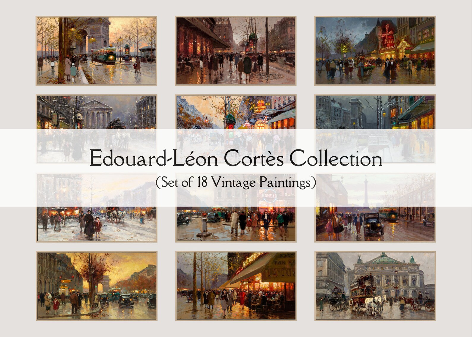 Edouard-leon Cortes Art Collection Frame TV Bundle - 18 Files Included ...