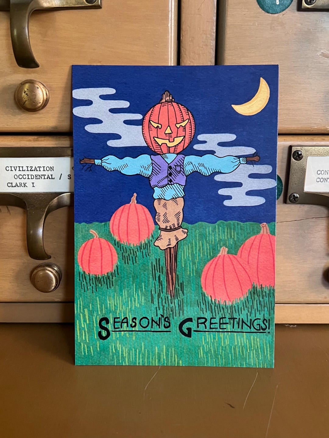 Vintage Victorian Style Halloween Postcard-pumpkin Scarecrow! - Etsy
