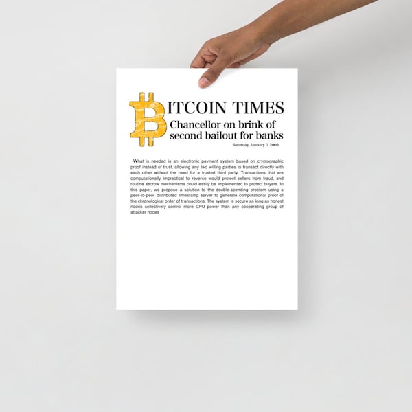 Bitcoin White Paper Poster - Etsy