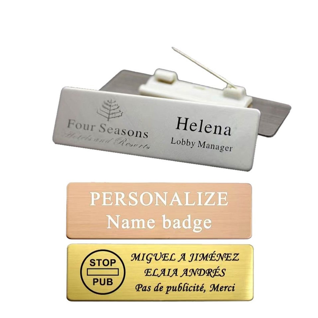 Custom Name Tags Pin Badge, Personalized Company Brand Logo Tags ...