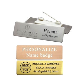 Custom Name Tags Pin Badge, Personalized Company Brand Logo Tags ...