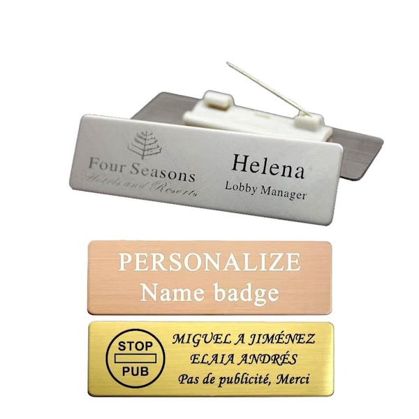 Name Tag Pin - Etsy
