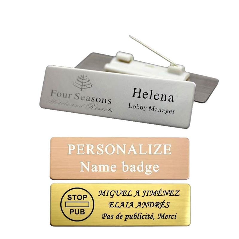 Name Tag Pin - Etsy