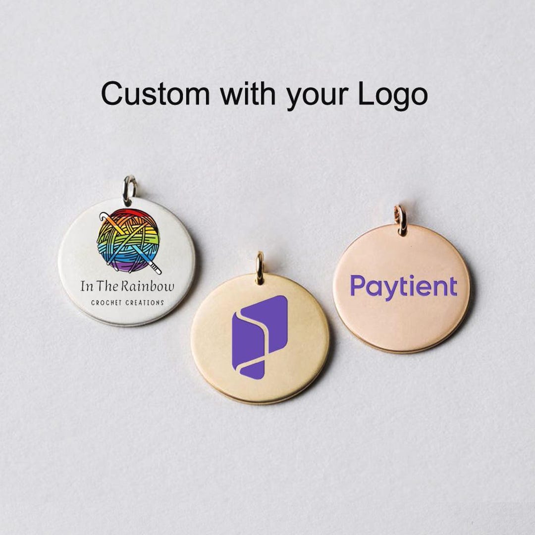Custom UV Color Print Engraved Charms, Personalized Round Logo Charm ...