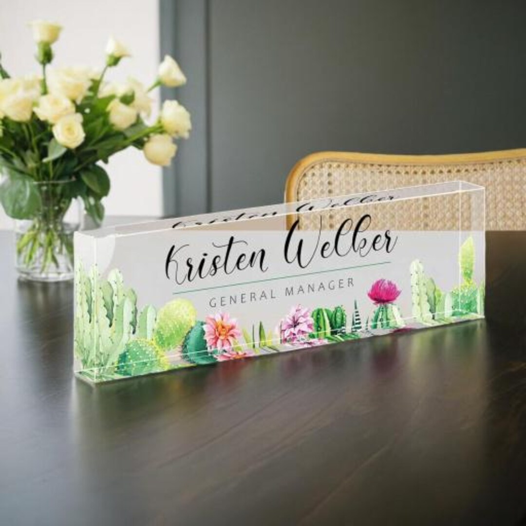 Desk Name Plate, Custom Name Plate Sign for Desk, Personalized Acrylic ...